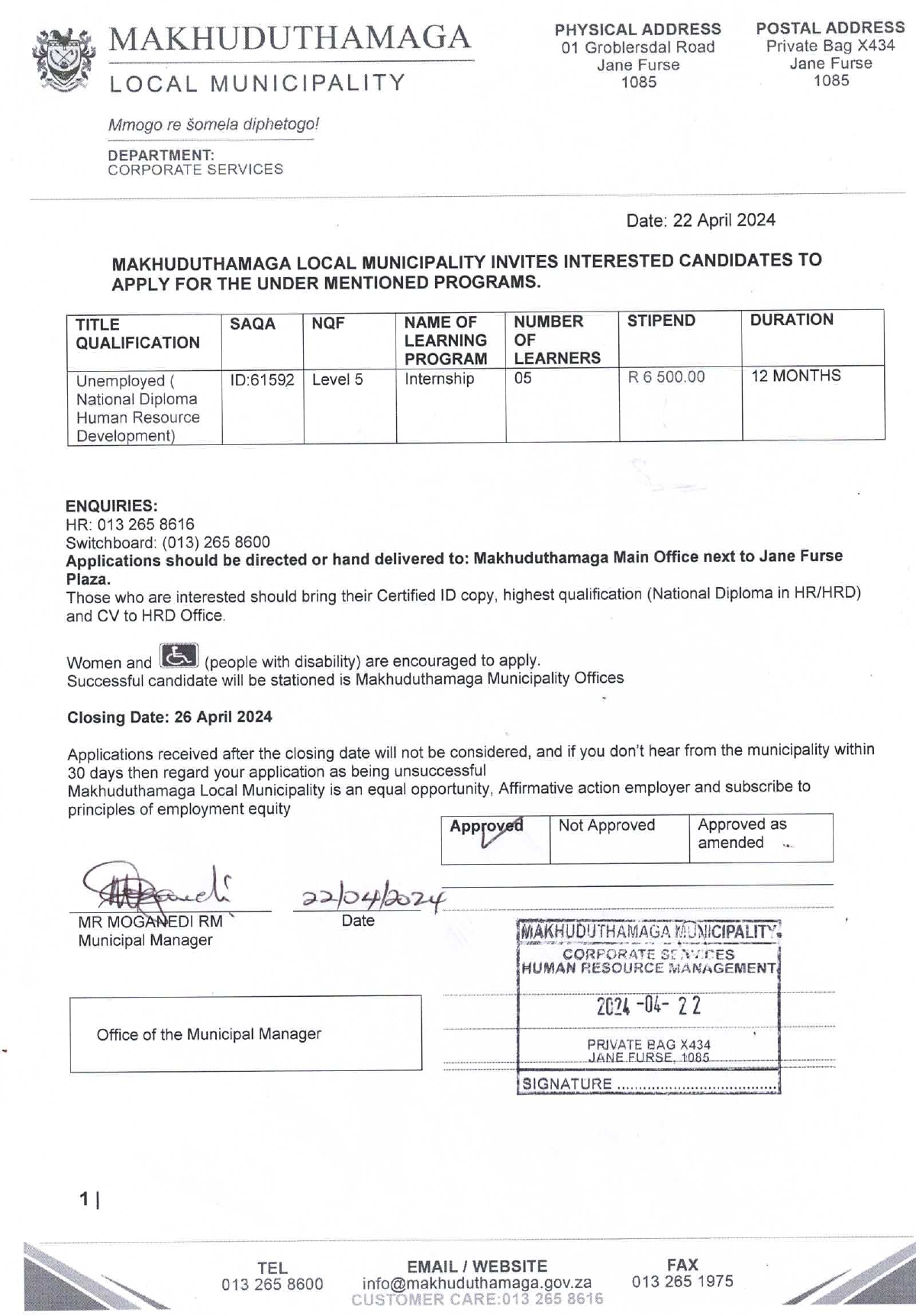 Makhuduthamaga Local Municipalitly